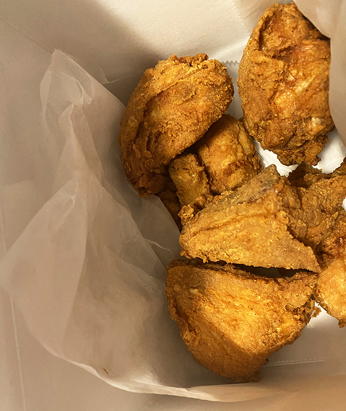 Behold the star of the show &ndash; each piece a masterclass in the art of frying, with a crust that crackles like a love letter to your taste buds.