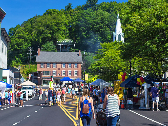 Community festivals transform these streets into celebrations, where neighbors become friends and strangers become neighbors.
