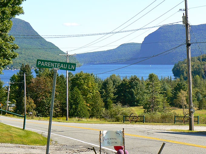 Road signs point the way to paradise &ndash; follow Parenteau Lane for views that will make your social media followers green with envy.