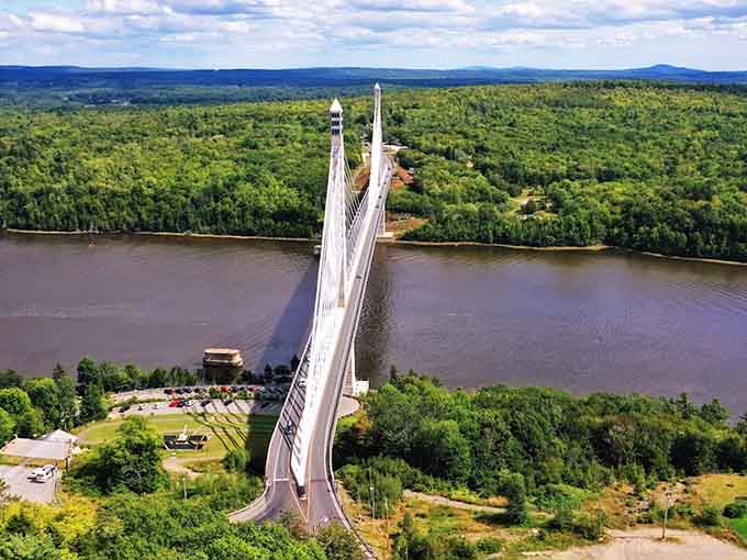 Spanning the Penobscot River with enough style to make other bridges jealous of its observatory tower.