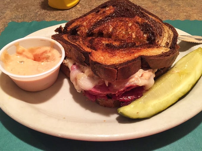 Layers of flavor stacked between perfectly grilled rye&mdash;this Reuben demands to be eaten with both hands.
