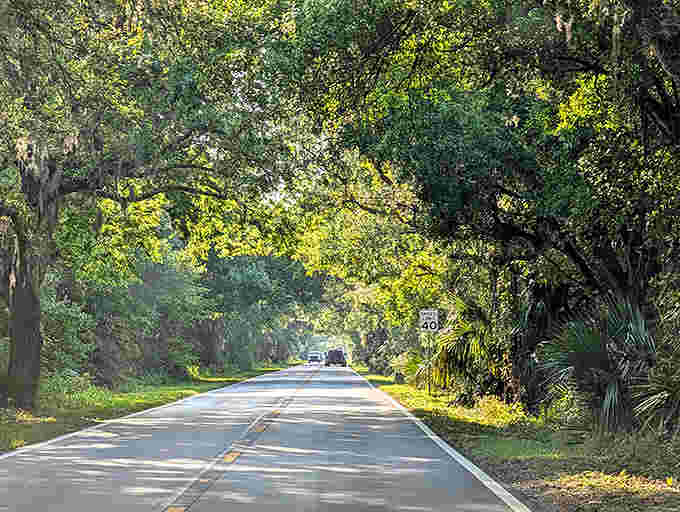 A lone speed limit sign reminds drivers to slow down &ndash; which is exactly what you'll want to do to fully absorb this spectacular natural wonder.