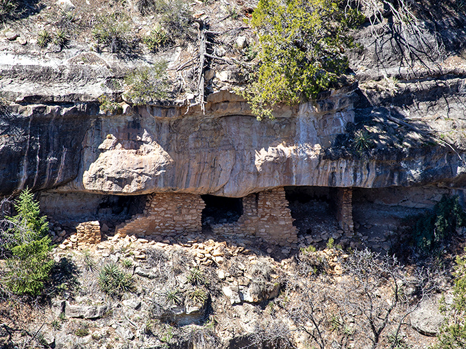 Perched dramatically on the canyon wall, these dwellings showcase the Sinagua people's remarkable adaptation to their environment.