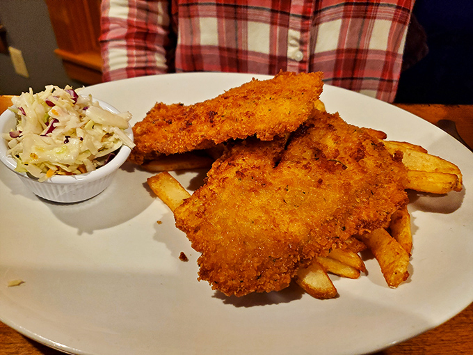 Golden-battered fish with perfectly crisp fries. The kind of dish that makes you wonder why anyone would eat anything else.