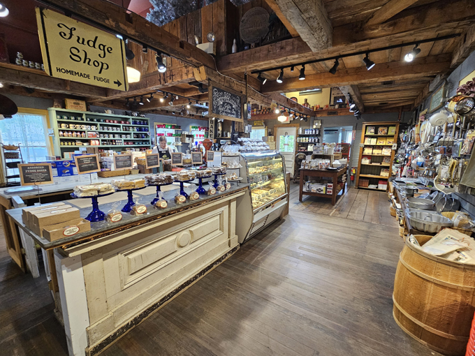 Sweet temptations that make diets disappear &ndash; homemade fudge and confections displayed with old-fashioned pride.