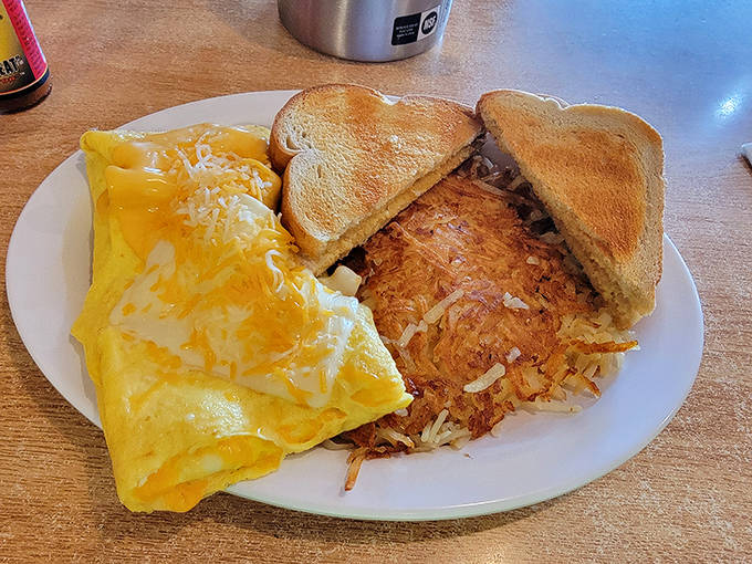 This omelet and hash browns combo isn't just breakfast, it's fuel for a day of Minnesota adventures.