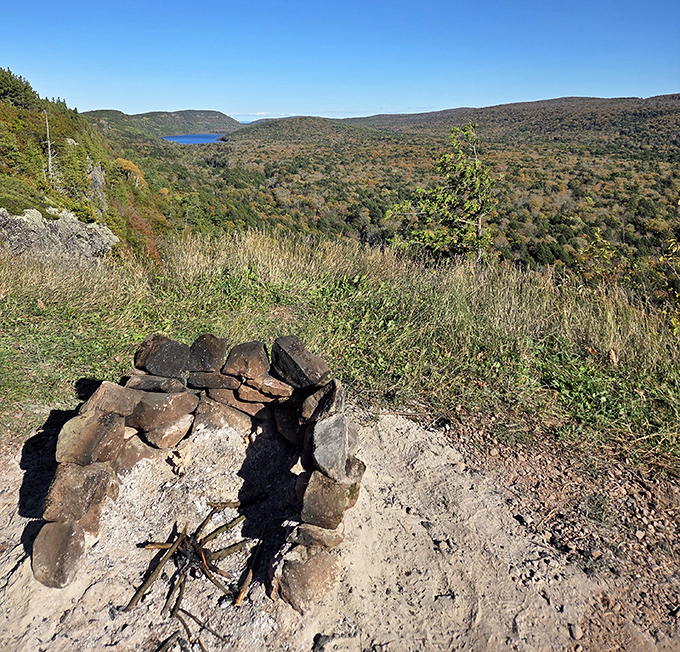 This stone ring has hosted countless stories and marshmallow roasts while overlooking one of Michigan's most spectacular views.