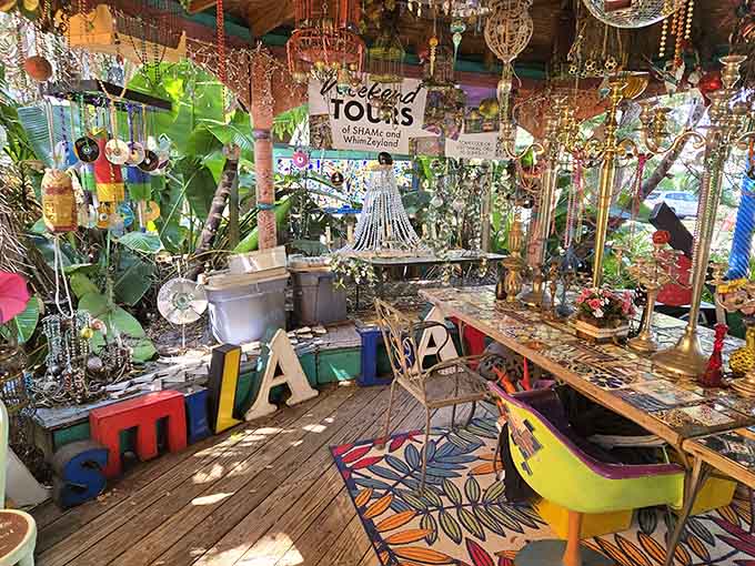 Walking through here feels like stepping inside a kaleidoscope that someone forgot to turn off after the party ended.