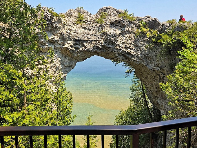 The "window to Lake Huron" frames waters so brilliantly turquoise you'll swear someone adjusted the saturation on your reality.