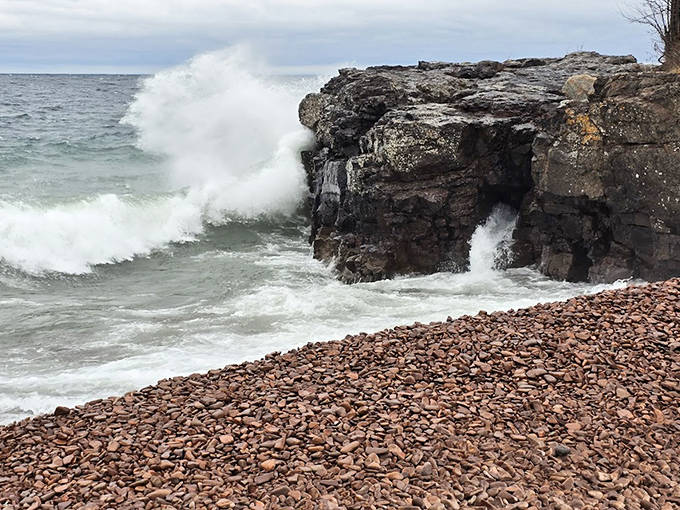 When Superior gets rowdy, the beach's song transforms from gentle tinkling to a crashing percussion section as waves pound the shore.