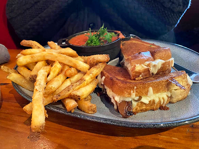 Grilled cheese grows up in this apple brisket blues sandwich &ndash; the perfect marriage of sweet fruit, savory meat, and melty cheese.