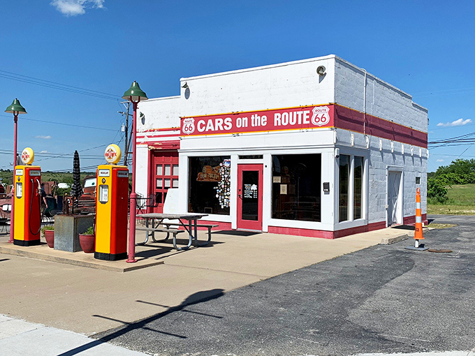 This former gas station now celebrates both Route 66 and the animated movie that brought the historic highway back into popular culture.