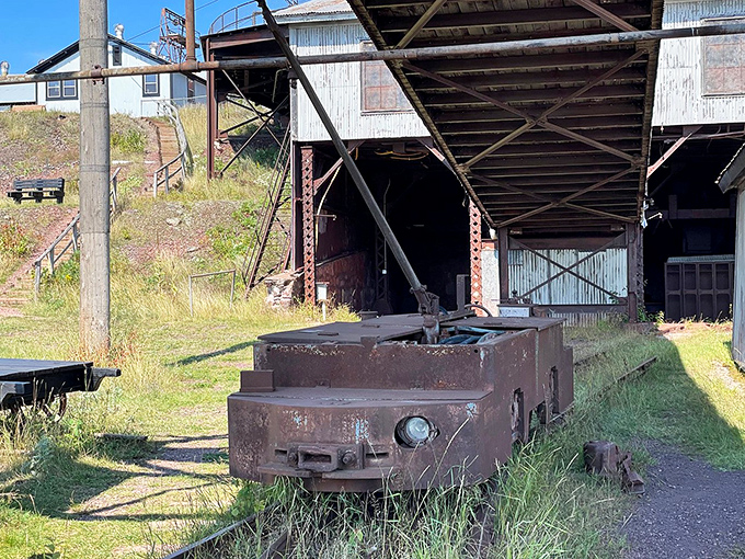 The historic mining equipment at Lake Vermilion-Soudan Underground Mine State Park tells the story of Minnesota's iron mining heritage.