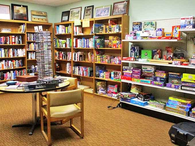 New Horizon Thrift Store's book and game section provides entertainment options for all ages, from novels to board games at unbeatable prices.