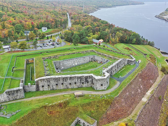 Fort Knox's impressive stone fortifications stand as a testament to 19th-century military engineering, guarding the strategic Penobscot River for generations.