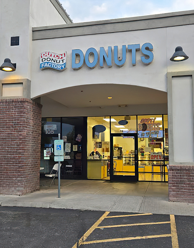 The welcoming entrance of Dutch Donut Factory hints at the European-influenced treats waiting just beyond those doors.