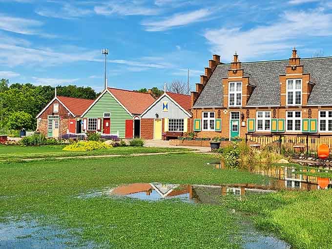 Holland's Dutch Village showcases colorful buildings with traditional architecture, transporting visitors to another time and place.