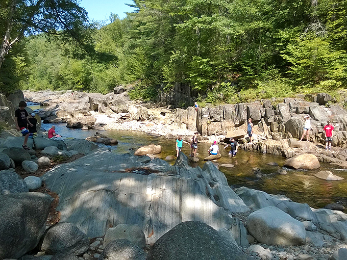 Weekend explorers discover the joy of natural pools and water-carved slides that put man-made water parks to shame.