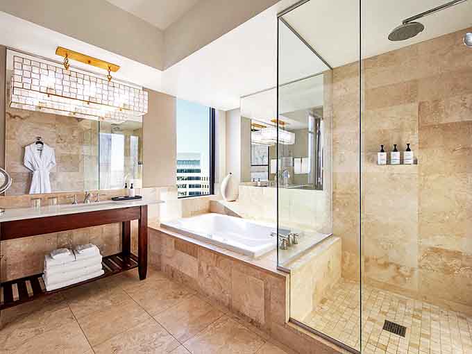 Even the bathroom balances vintage charm with modern necessity &ndash; that clawfoot tub practically begs for a long soak with a good book.