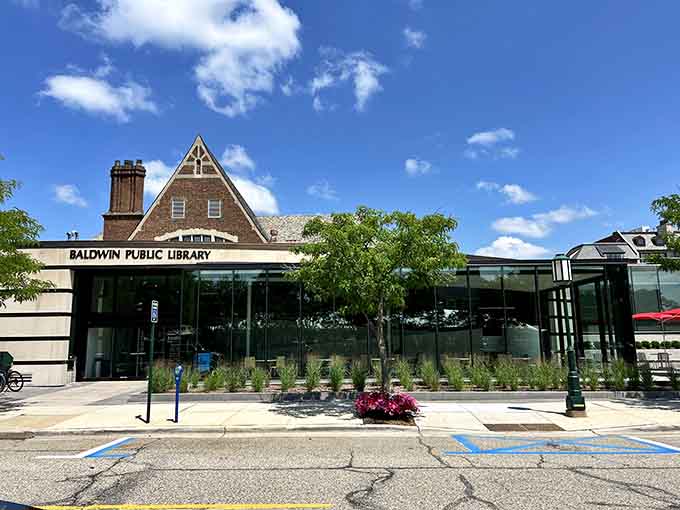 The Baldwin Public Library blends historic charm with modern functionality, serving as both an architectural gem and a community hub.