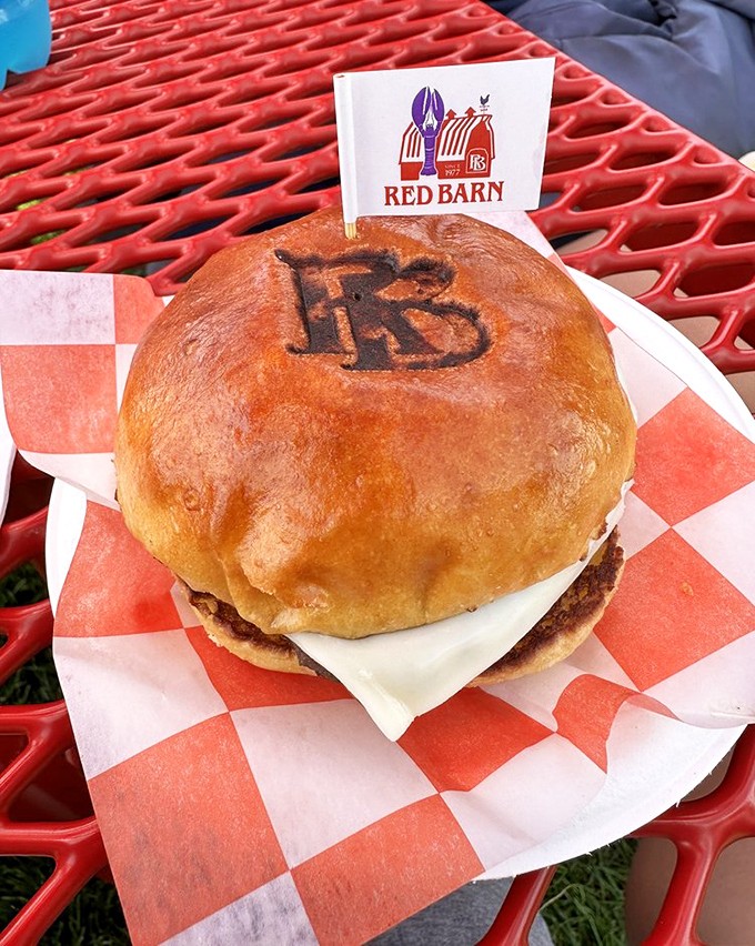 The cheeseburger proudly wears its Red Barn branding like a badge of honor. That bun has been knighted by the kitchen gods!