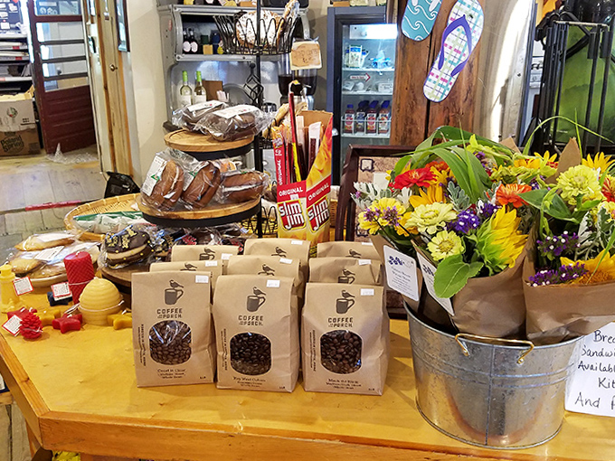 Fresh flowers in simple buckets and locally roasted coffee beans in kraft paper bags &ndash; small luxuries that elevate everyday life in rural Maine.