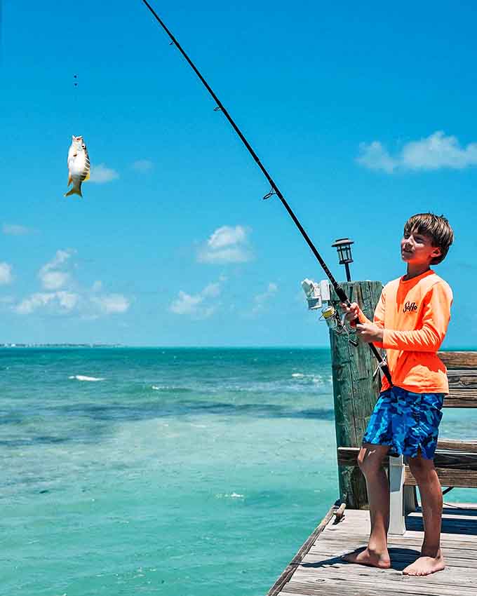 Nothing tastes better than fish you've reeled in yourself from the waters surrounding your temporary kingdom.