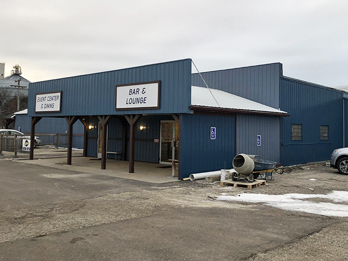 Hilltop Bar promising food and gathering space with that refreshingly direct small-town naming style we all need more of.