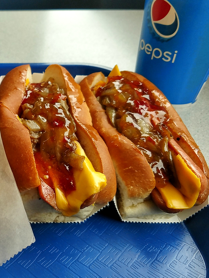 Hot dogs done right &ndash; snappy, flavorful, and dressed with the perfect combination of toppings that make every bite a nostalgic pleasure.