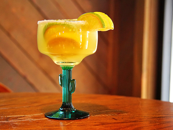 Their cocktails come in glasses with character – this sunny concoction might just make you forget Wisconsin winters exist.