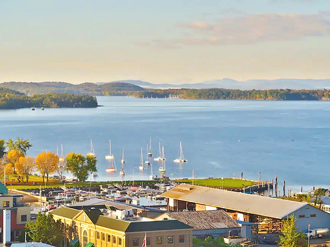 The water stretches to meet the mountains in a view that has launched a thousand "I could live here" daydreams.
