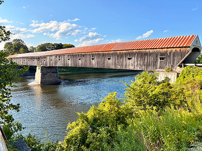 The weathered wooden exterior and metal roof have withstood over 150 years of New England's notoriously fickle weather patterns.