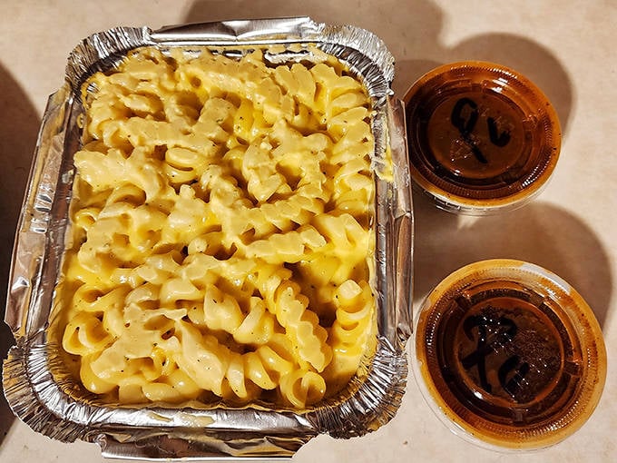 Macaroni: Not just a side dish, but a creamy, cheesy co-star that holds its own against the meaty headliners.