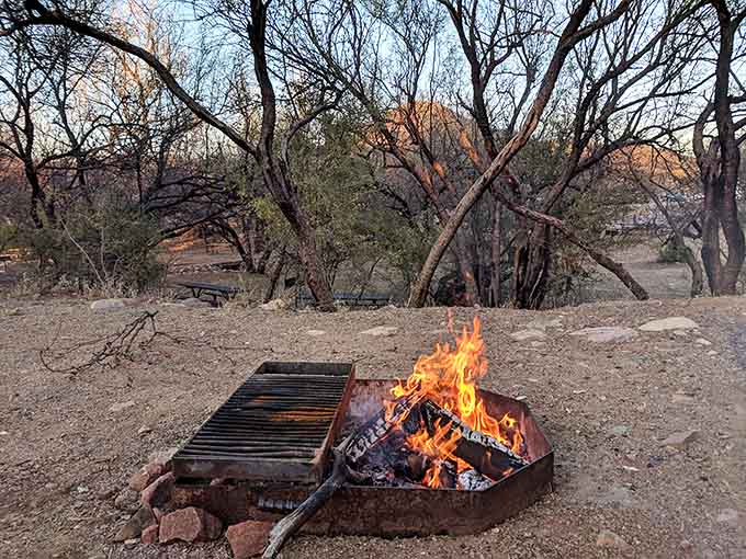 Nothing says evening perfection like a crackling fire with a lake view as your entertainment.