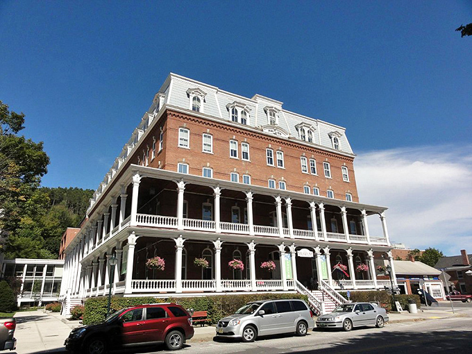 The historic Pavilion Building stands as Montpelier's grand dame, her wraparound porches inviting visitors to rock away their worries Vermont-style.