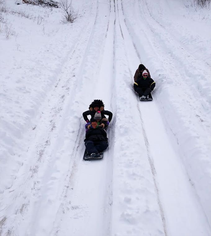 Racing down the hill with friends creates the kind of memories that'll be retold at every family gathering for years to come.