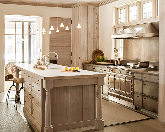 A chef's dream realized in wood and steel, this kitchen begs for culinary creativity with its professional-grade appliances.