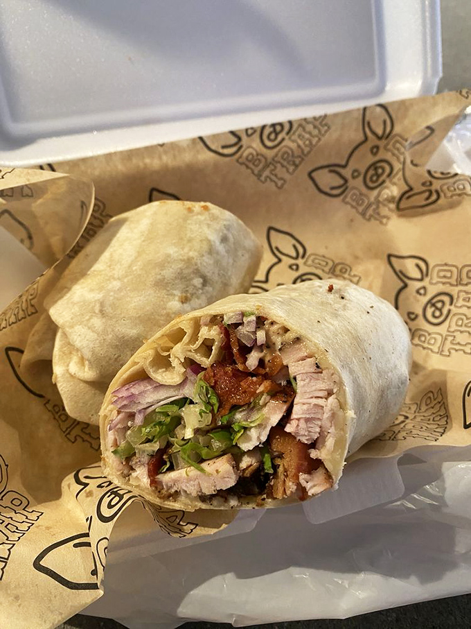 This turkey wrap isn't just lunch &ndash; it's a perfectly engineered cylinder of flavor that makes desk eating feel like a legitimate culinary experience.