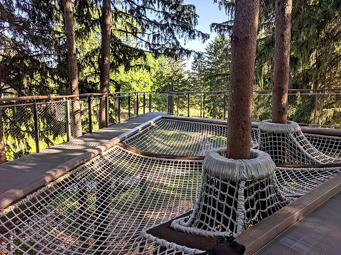 Suspended relaxation zone or adult jungle gym? Either way, it's impossible not to smile while lounging in mid-air.