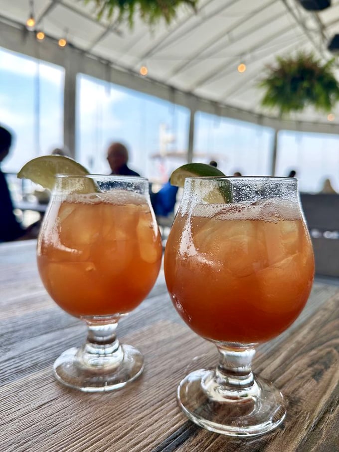 Refreshing cocktails with a view &ndash; the perfect maritime marriage of spirits and scenery at DiMillo's floating bar.