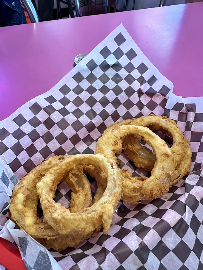 Golden halos of crispy perfection that make you wonder why anyone bothered to "elevate" such an already perfect food.