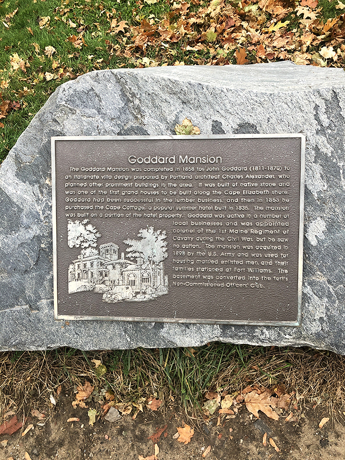 Stories set in stone: The historical marker offers facts, but the ruins themselves invite visitors to imagine life in 1859.