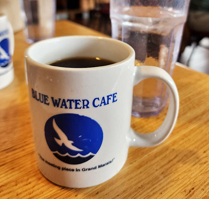 The coffee at Blue Water Cafe isn't just a beverage – it's practically a religious experience, served in mugs that feel like old friends.