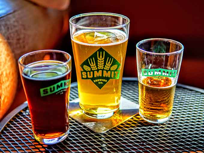 Craft beer flights let adults sample Minnesota's brewing creativity while kids enjoy root beer and the welcoming atmosphere of local breweries.