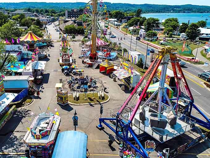Traverse City's waterfront carnival brings back memories of childhood summers, complete with rides, games, and that special fair-food smell.