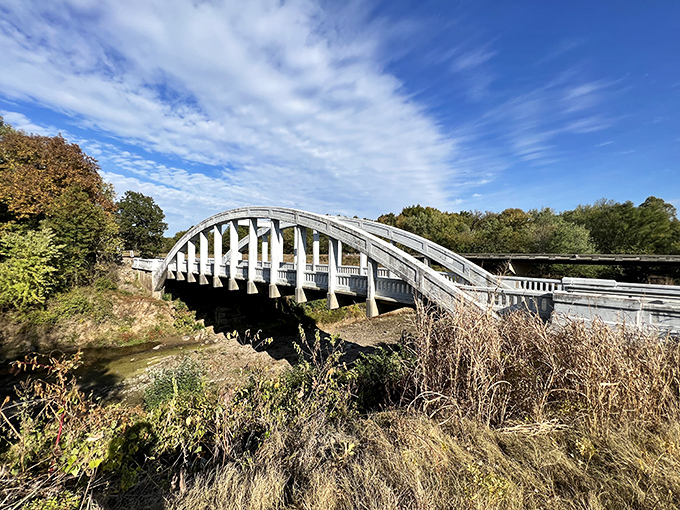 This historic bridge represents the golden age of American highway engineering, when form and function created lasting beauty.