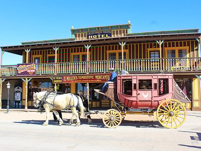 The Old West lives on in Tombstone, where historic buildings and stagecoaches transport visitors to the days of cowboys and gunfights.