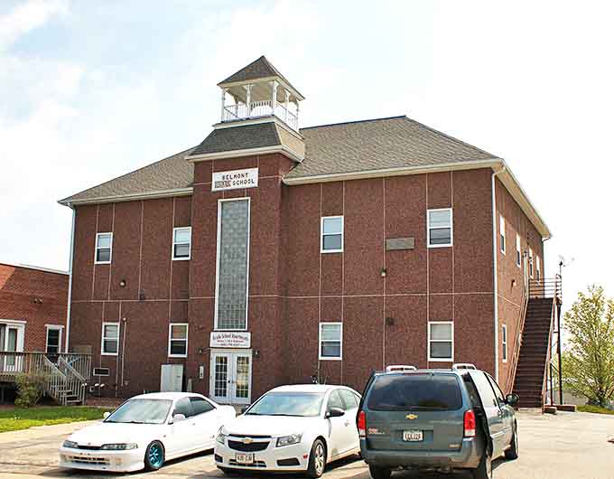 What was once Belmont Grade School now stands as a brick testament to education's enduring importance in small-town Wisconsin communities.