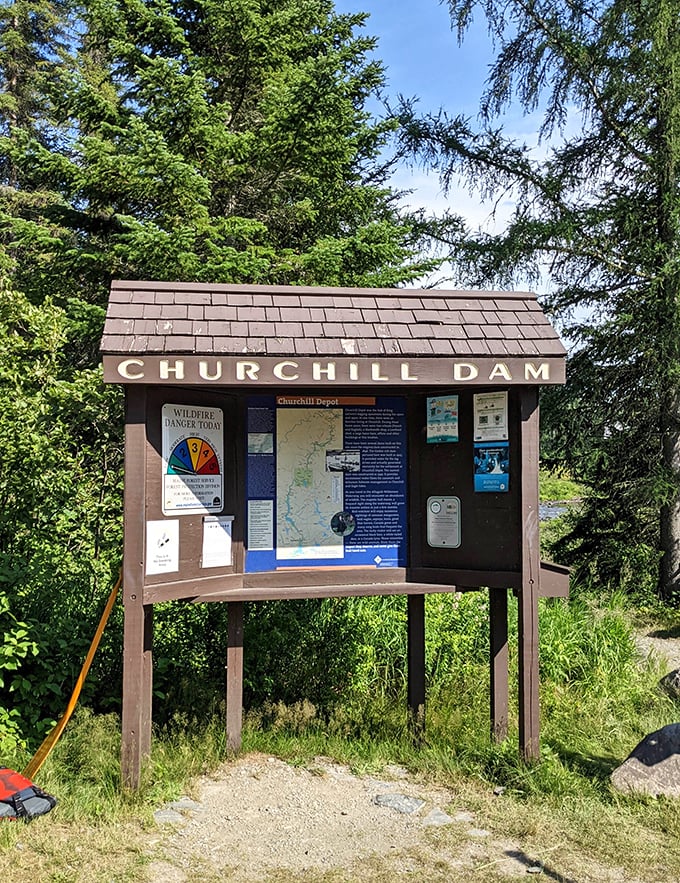 "Churchill Dam" – gateway to adventure and keeper of stories from when timber was king.