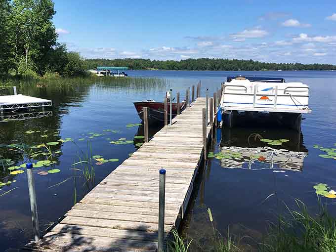 Your private dock and boardwalk provide easy water access for swimming, fishing, or simply sitting with your feet dangling over the edge.